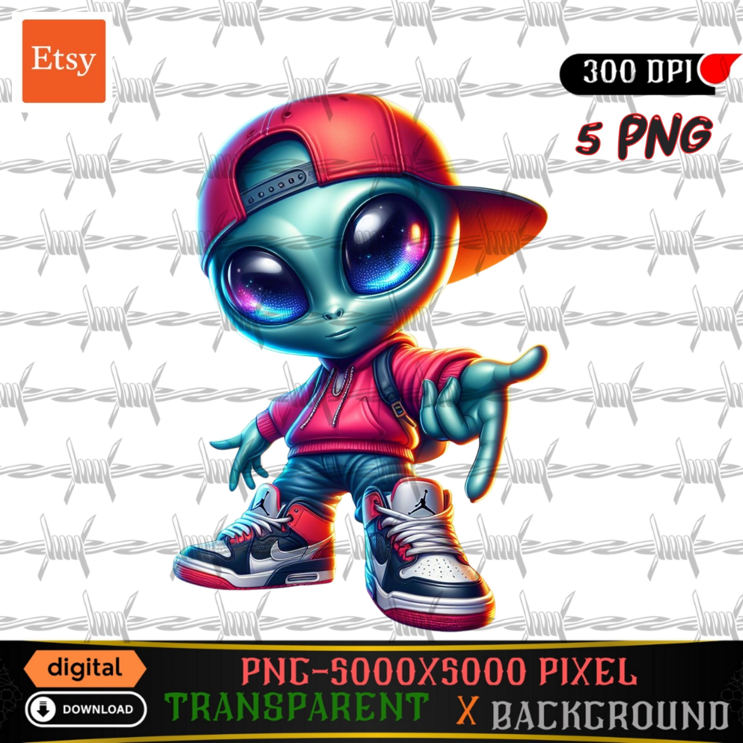 Alien Gangster Urban Alien Urban Trap Designs Wacky Fan Art Instant ...