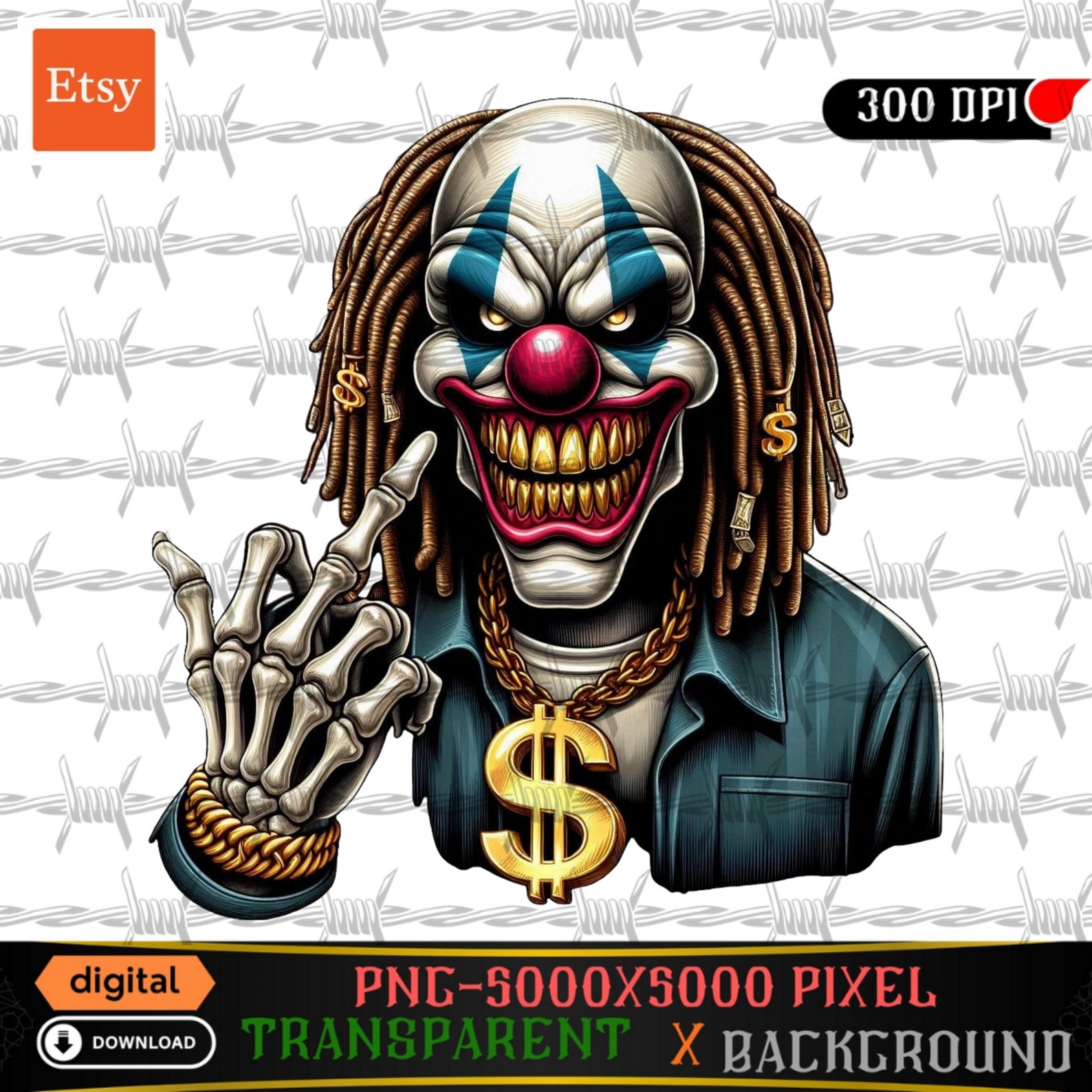 Clown Trap Urban Clown Urban Trap Designs Wacky Fan Art Instant Digital ...