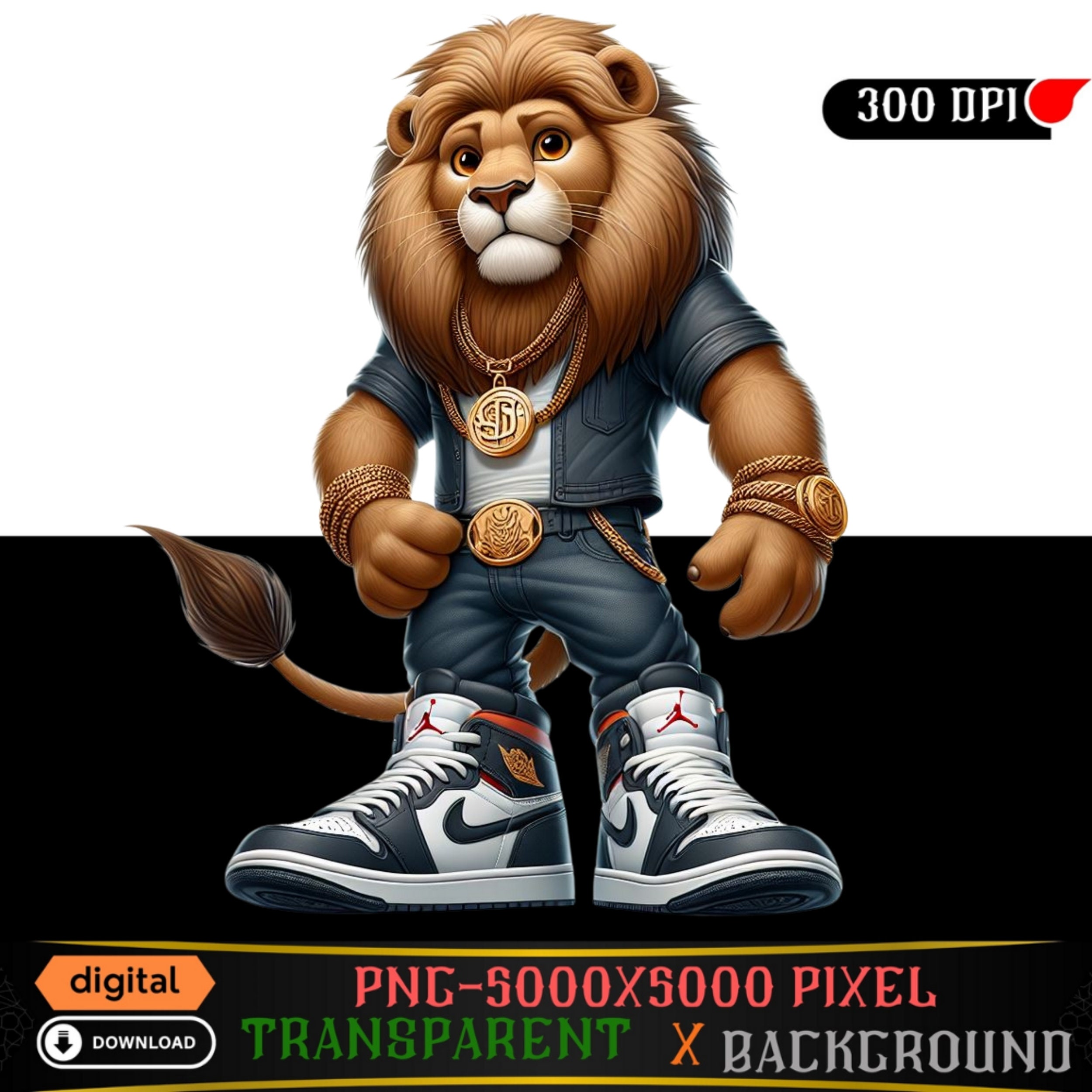 Gangster Lion Urban Lion Urban Trap Designs Wacky Fan Art Instant ...