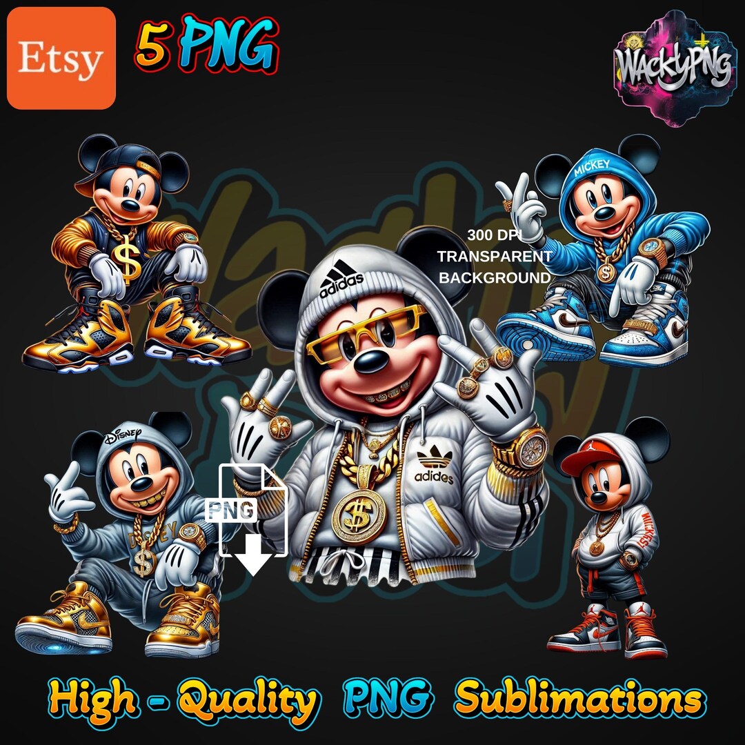 Gangster Mickey Bundle | Urban Mickey | Urban Trap Designs | Wacky Fan ...