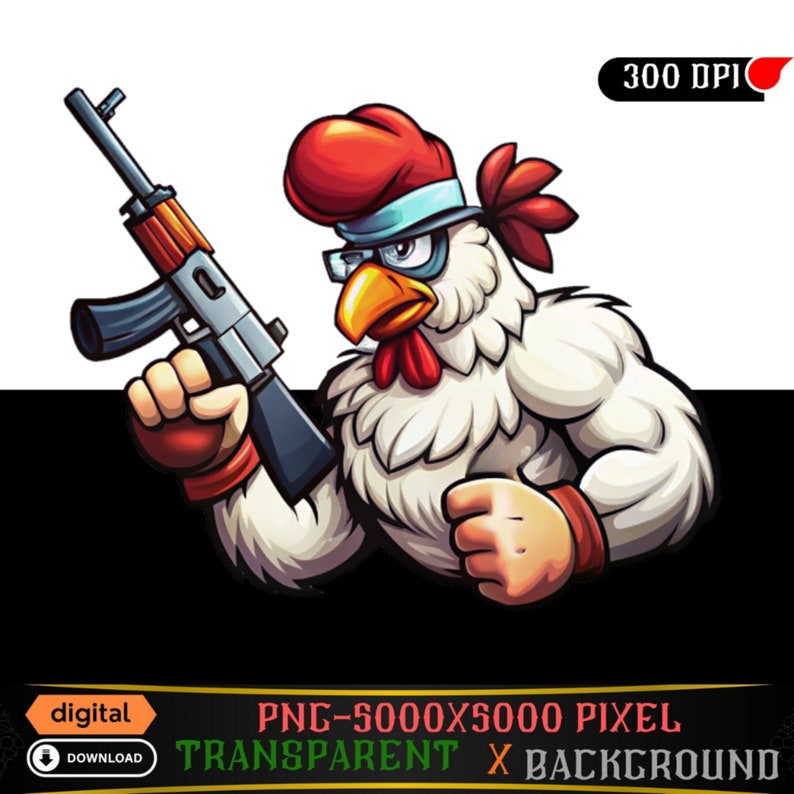 Rooster Png Urban Gangsta Rooster Wacky Fan Art Instant Digital ...