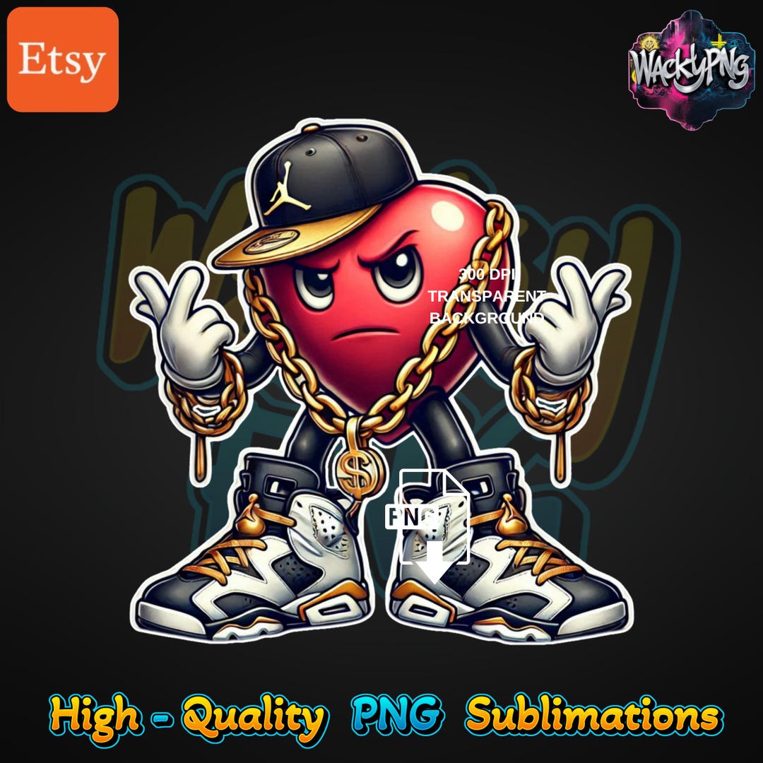 Street Gangster Heart PNG | Urban Trap Designs | Wacky Fan Art ...