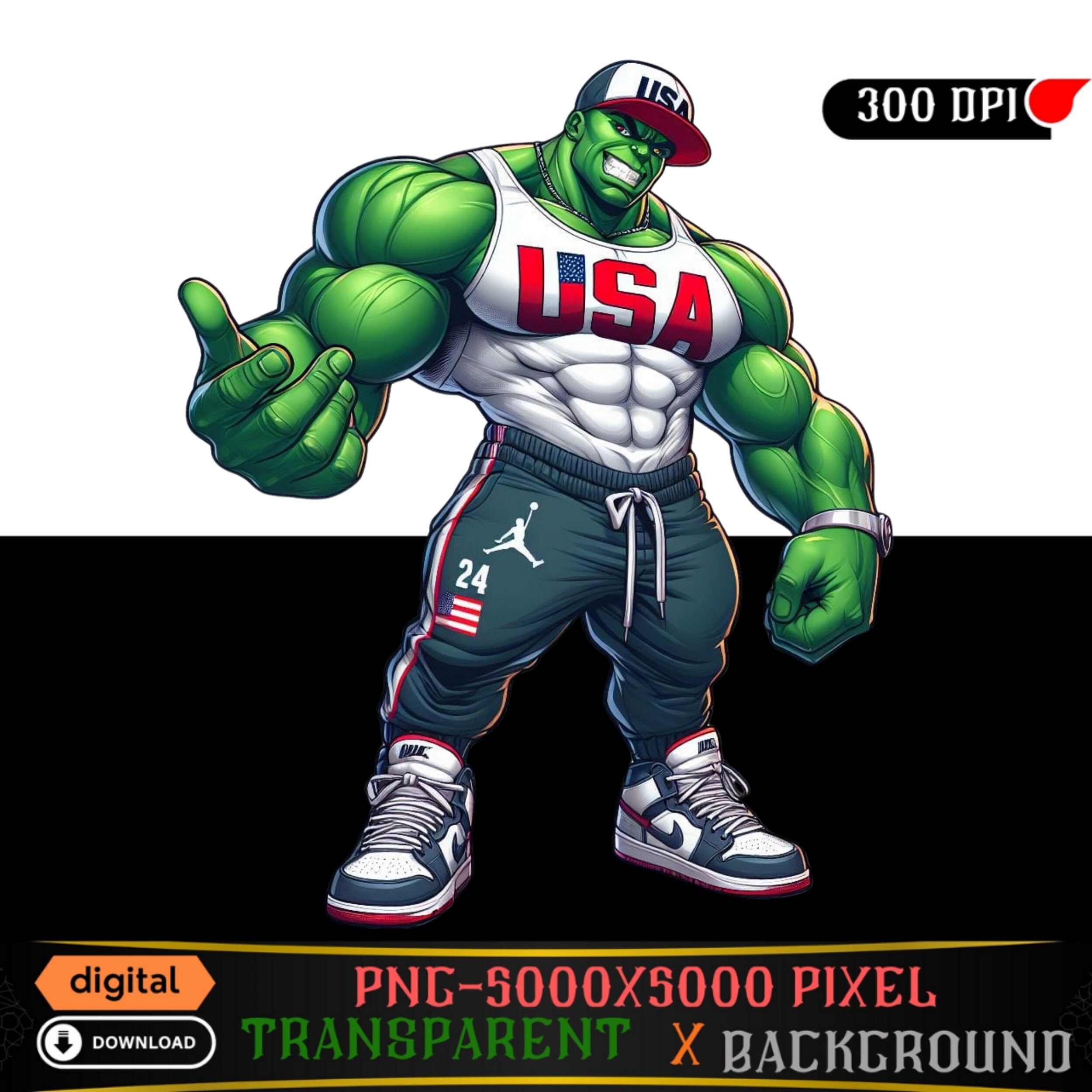 Tracksuit USA Hulk Urban Hulk Urban Trap Designs Wacky Fan Art Instant ...