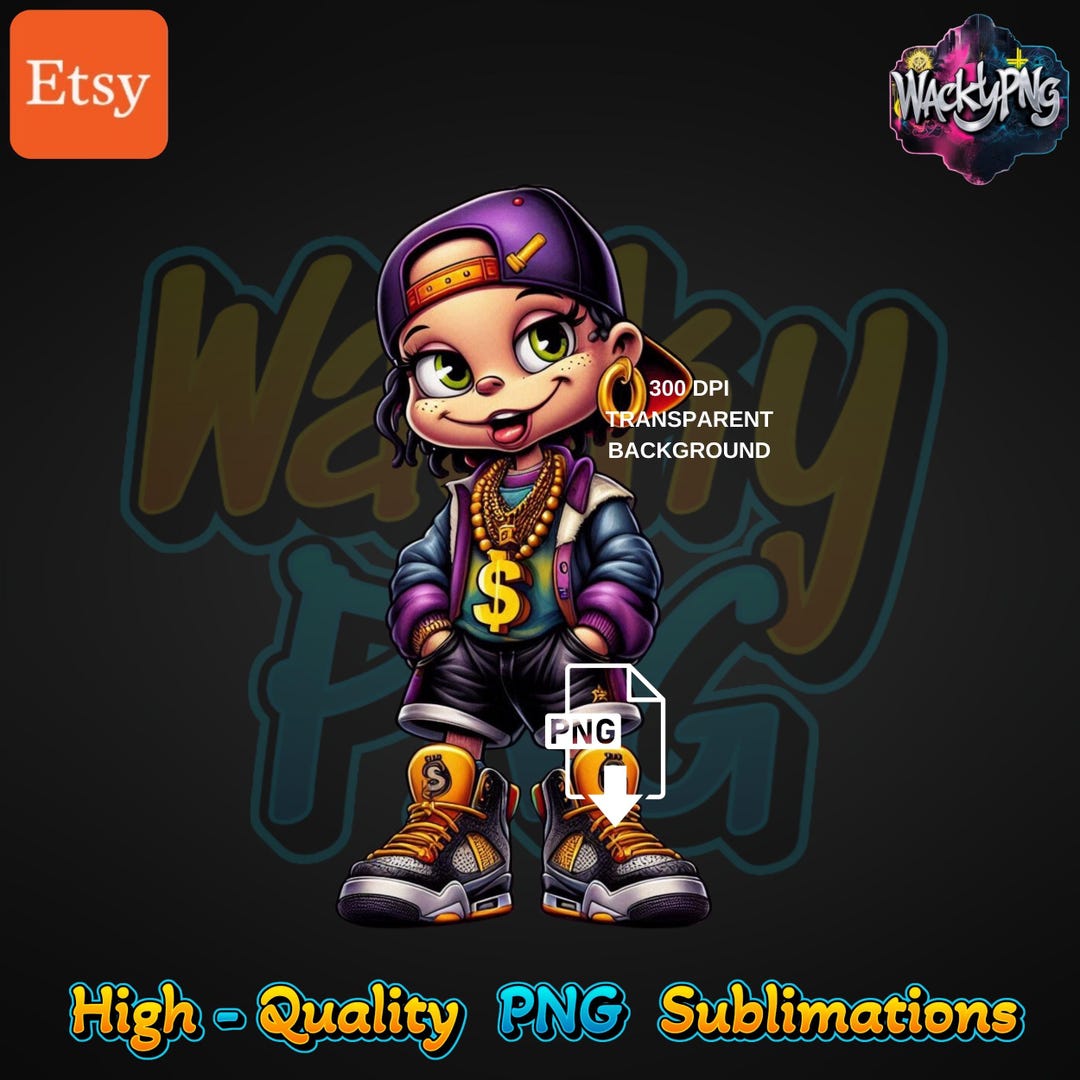 Urban Gangster Girl PNG | Urban Trap Designs | Wacky Fan Art | Instant Digital Download ...