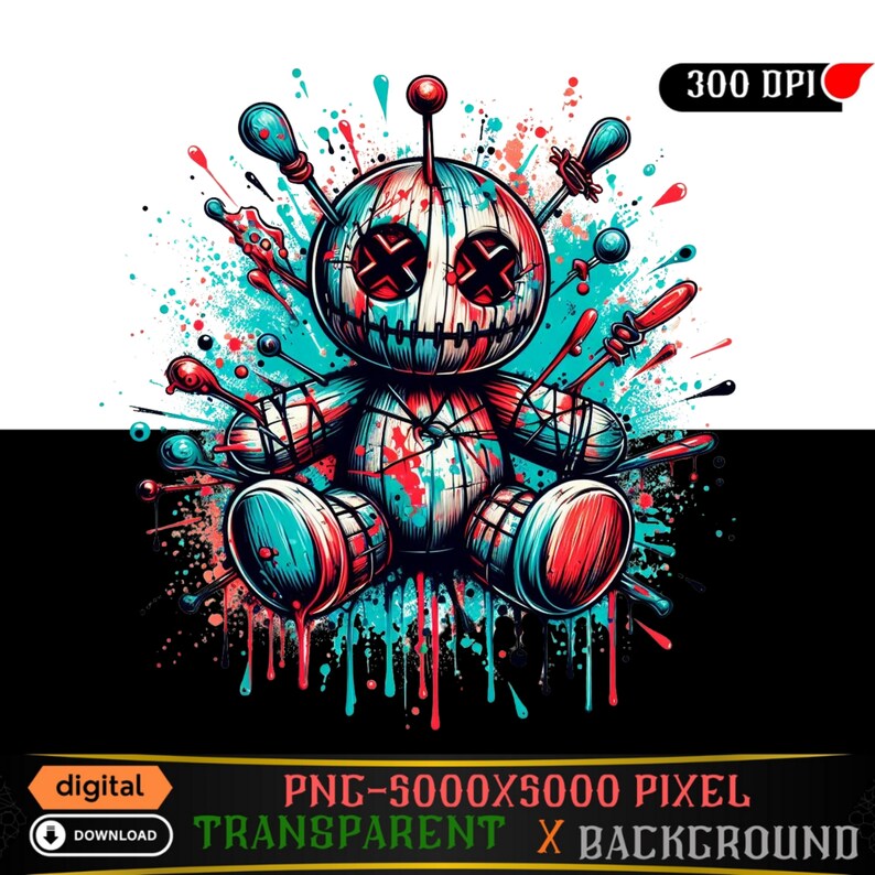 Splash Voodoo Designs Urban Voodoo Designs Wacky Fan Art Instant Digital Download T-shirt ...