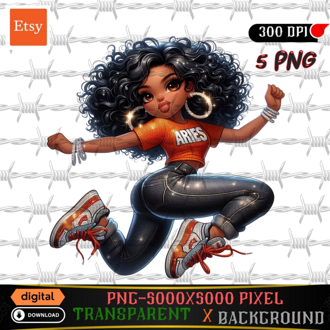 Zodiac Aries Urban Girl Aries Wacky Fan Art Urban Trap Designs Instant Digital Downloads ...