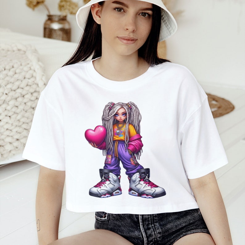 Urban Cute Girl PNG – Streetwear Cartoon Girl Design, Gangster Style ...