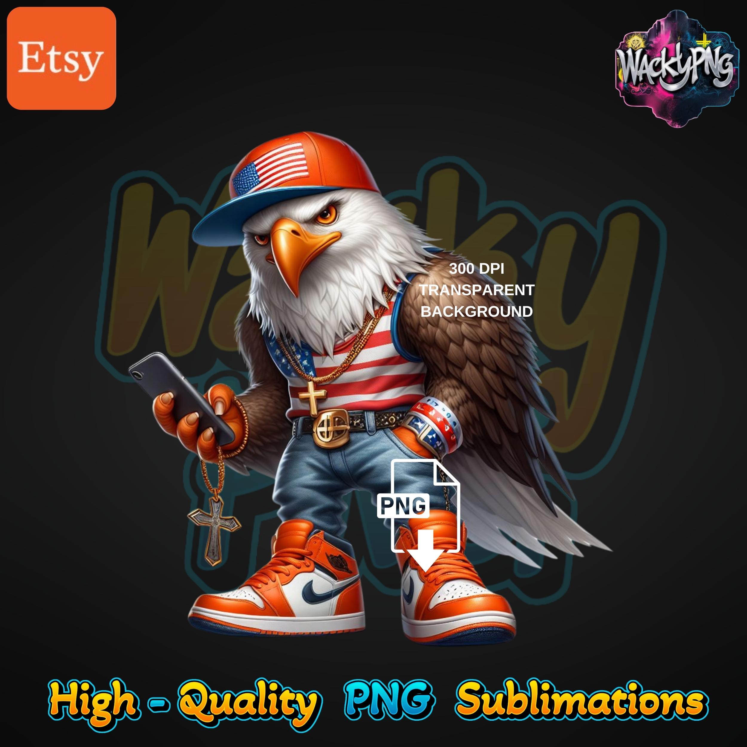Gangster Bald Eagle Urban Eagle Urban Trap Designs Wacky Fan Art ...