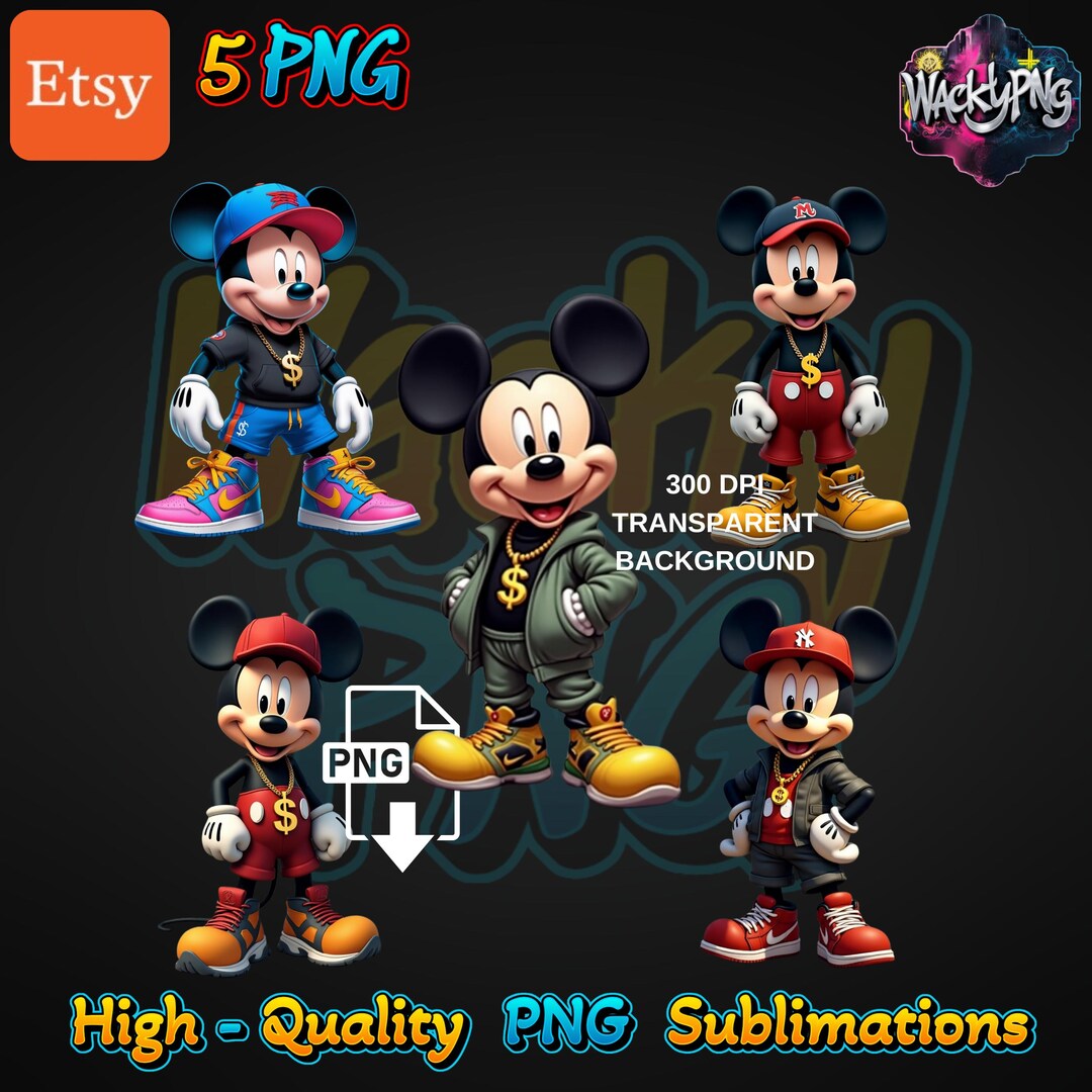 Urban Mickey Mouse PNG: Wacky Fan Art Digital Download - Etsy