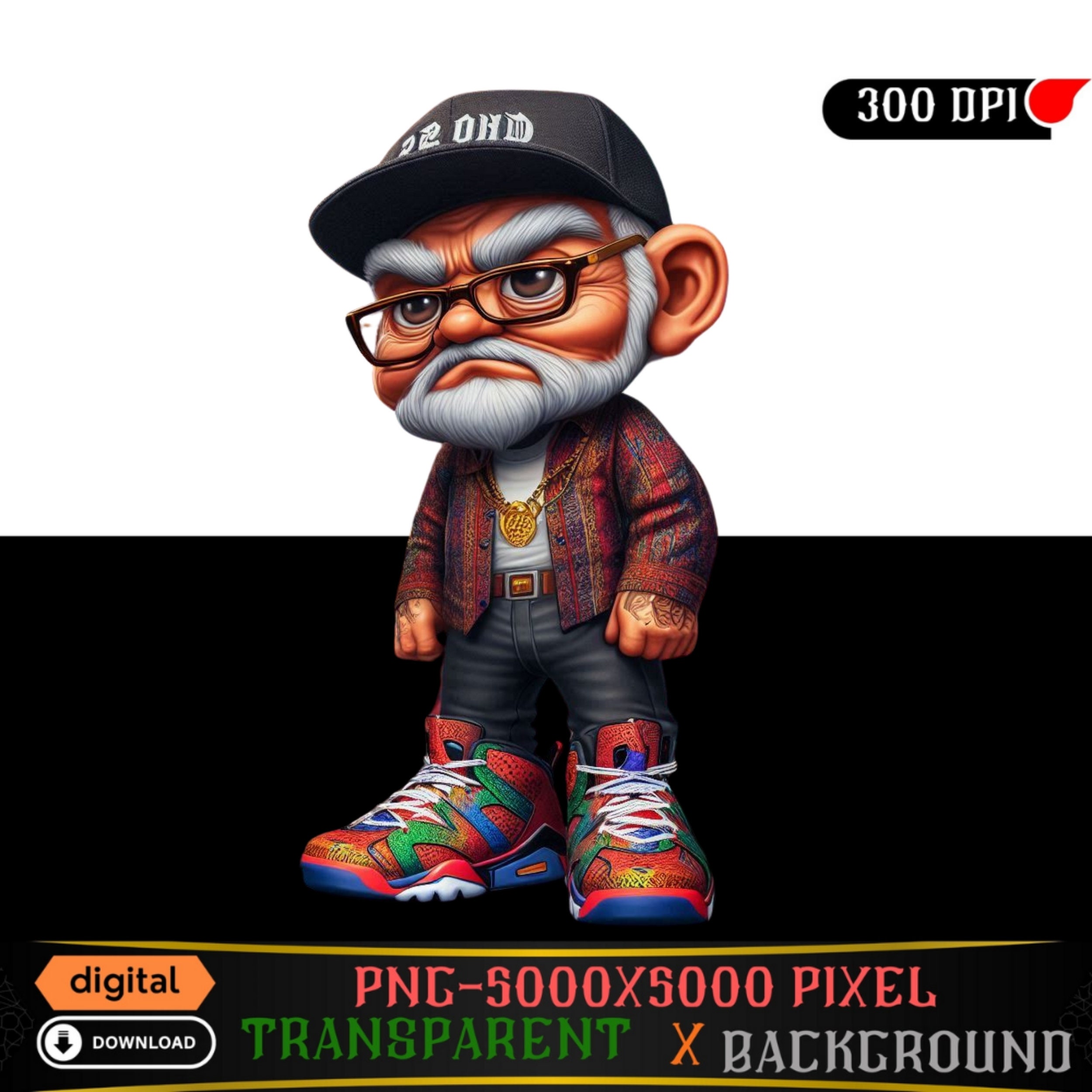 Funny Old Man Cholo Old Man Urban Trap Designs Wacky Fan Art Instant ...