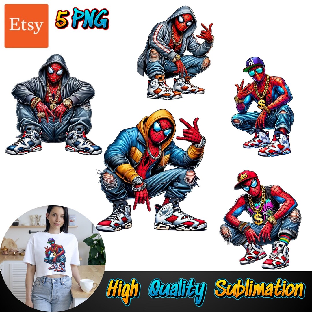 Urban Gangsta Spiderman PNG - Bold Streetwear Aesthetic Digital Designs ...