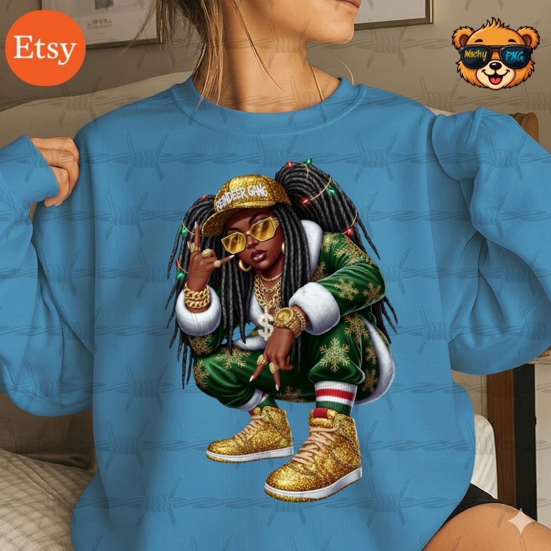 Reindeer Gang Christmas Lady Boss PNG | Holiday Streetwear T-shirt ...
