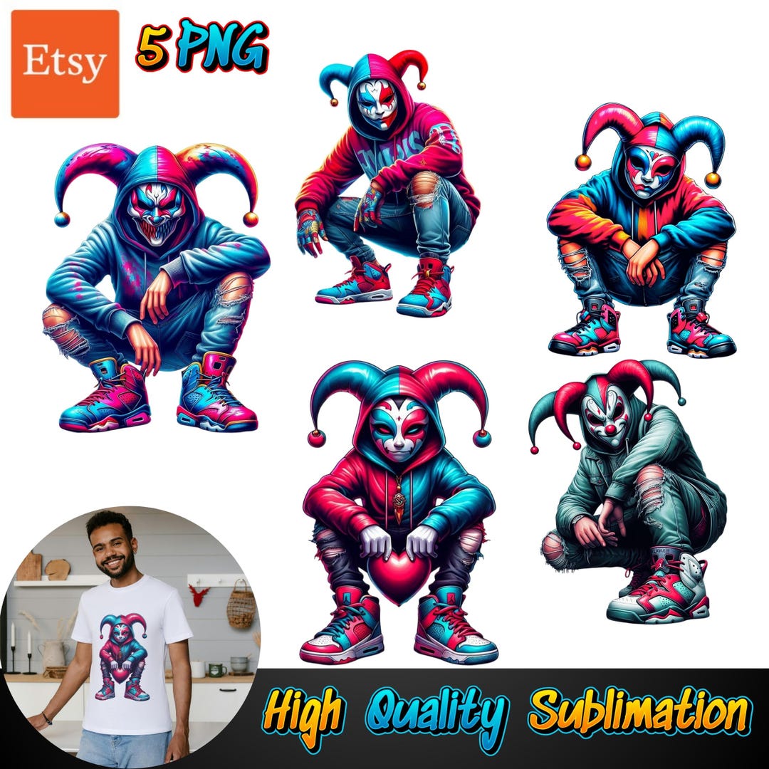 Villains Clown Urban Clown Bold Streetwear Aesthetic Digital Designs ...