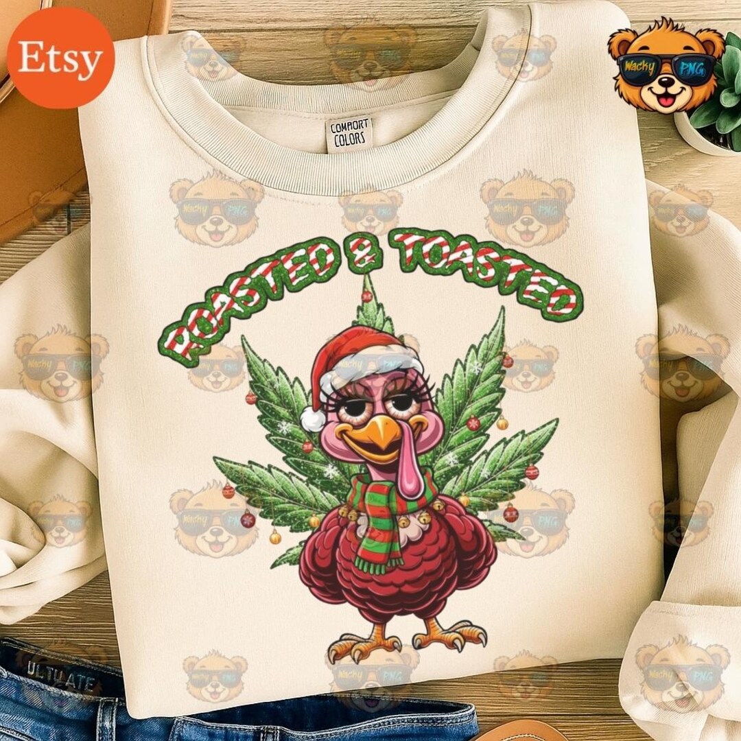 Merry Turkey Christmas Weed PNG, Holiday Turkey Design, Festive Turkey ...