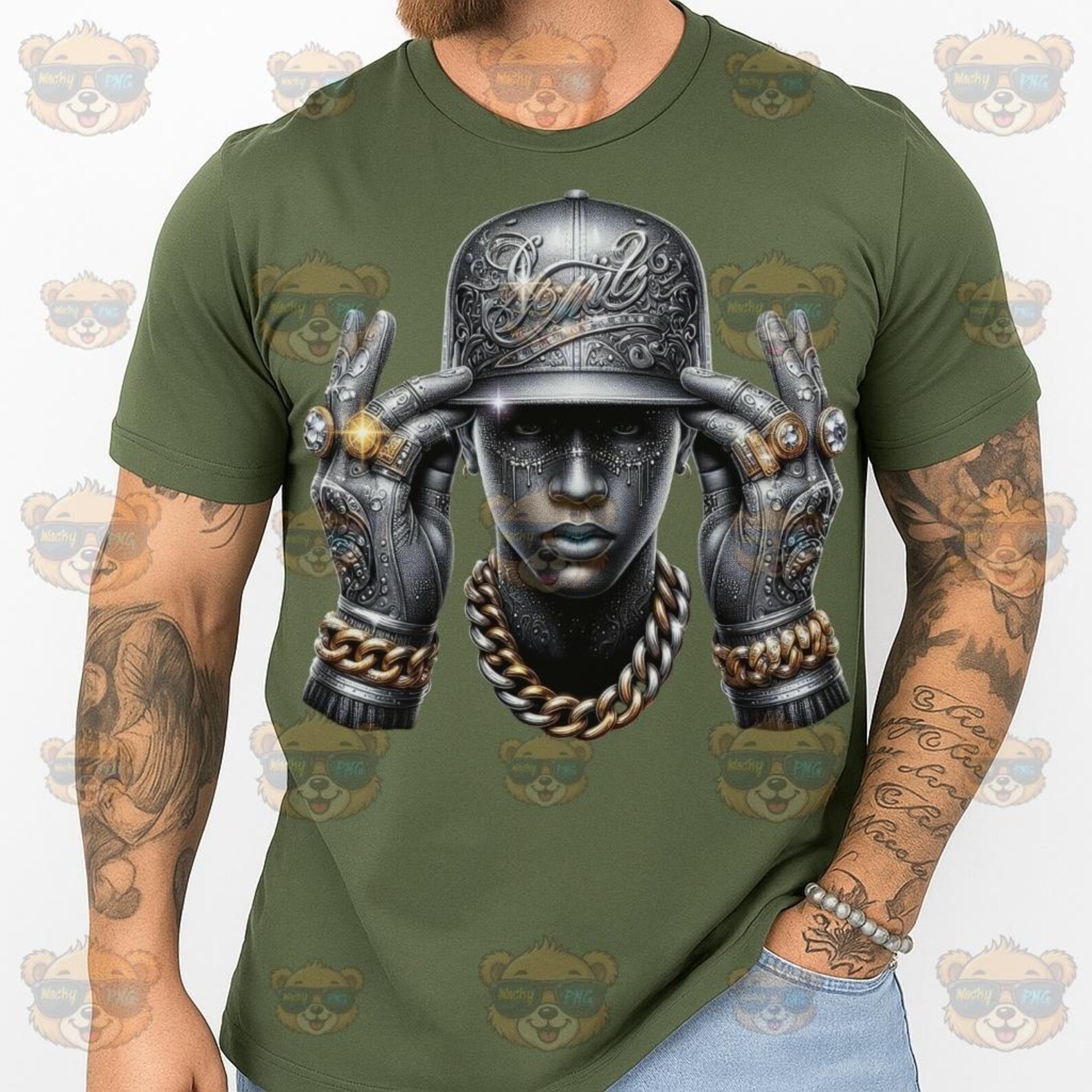Gangster Mask PNG: Urban Streetwear Design, Sublimation Art (digital ...
