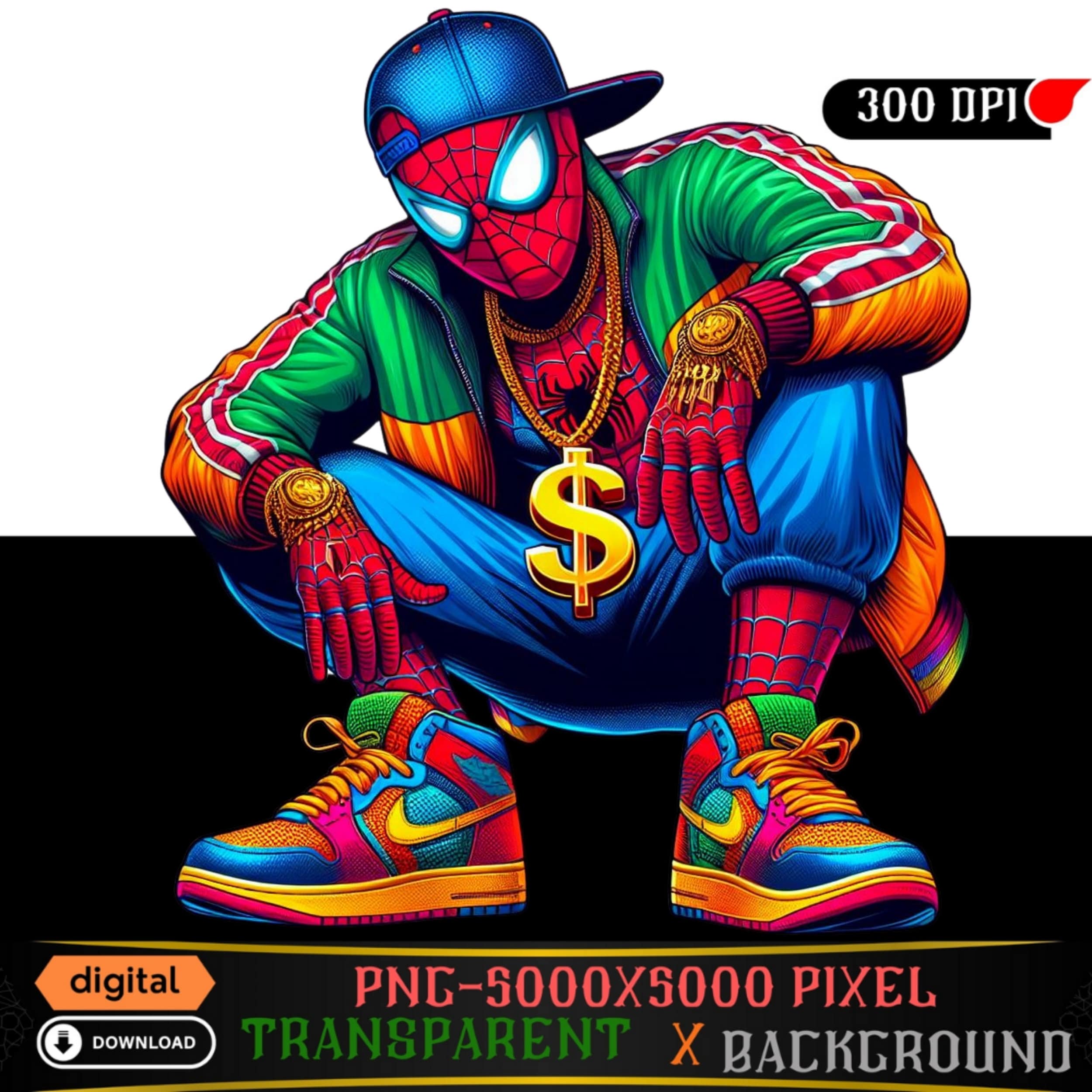 Gangster Spider-man Urban Spider-man Urban Trap Designs Wacky Fan Art Instant Digital Download ...