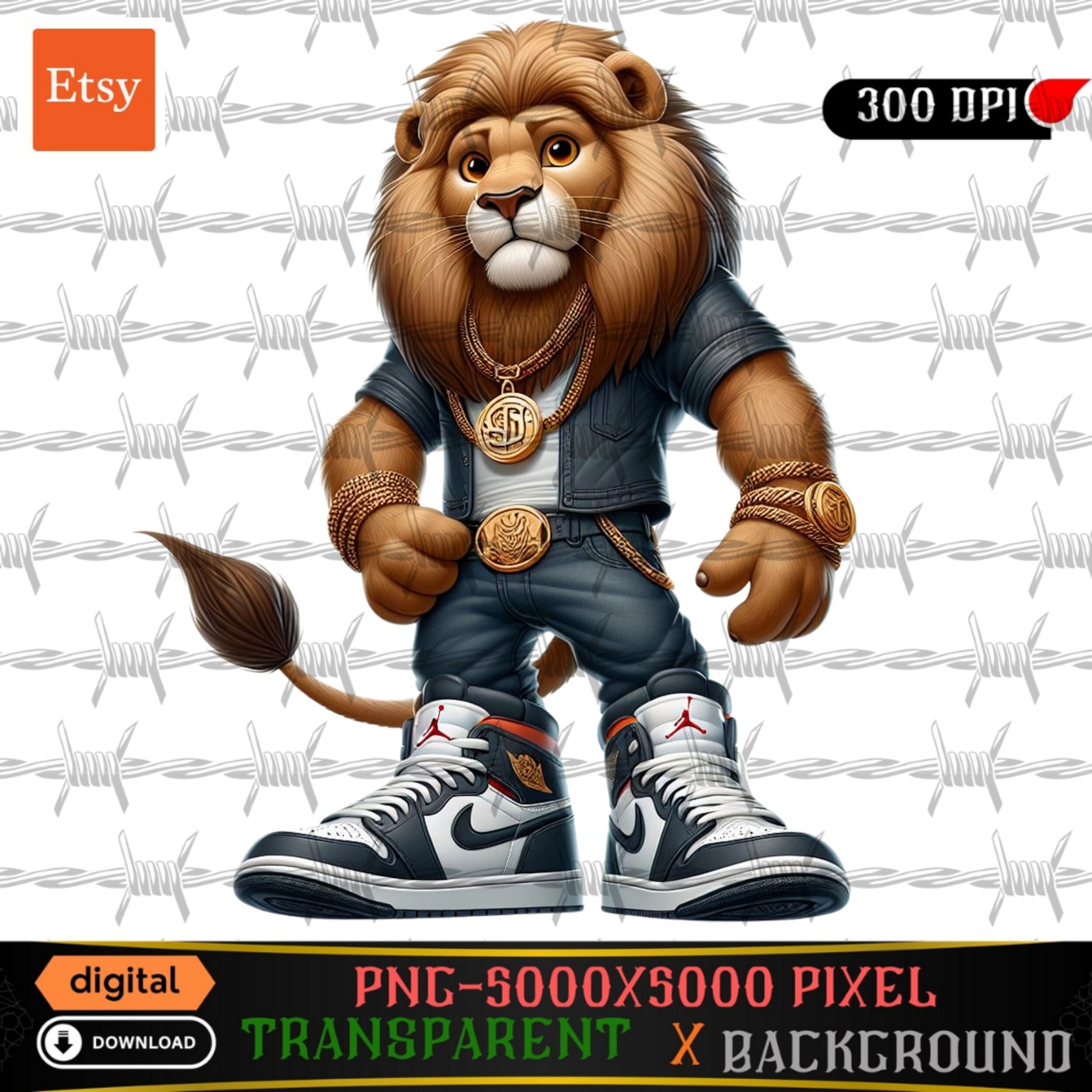 Gangster Lion Urban Lion Urban Trap Designs Wacky Fan Art Instant ...