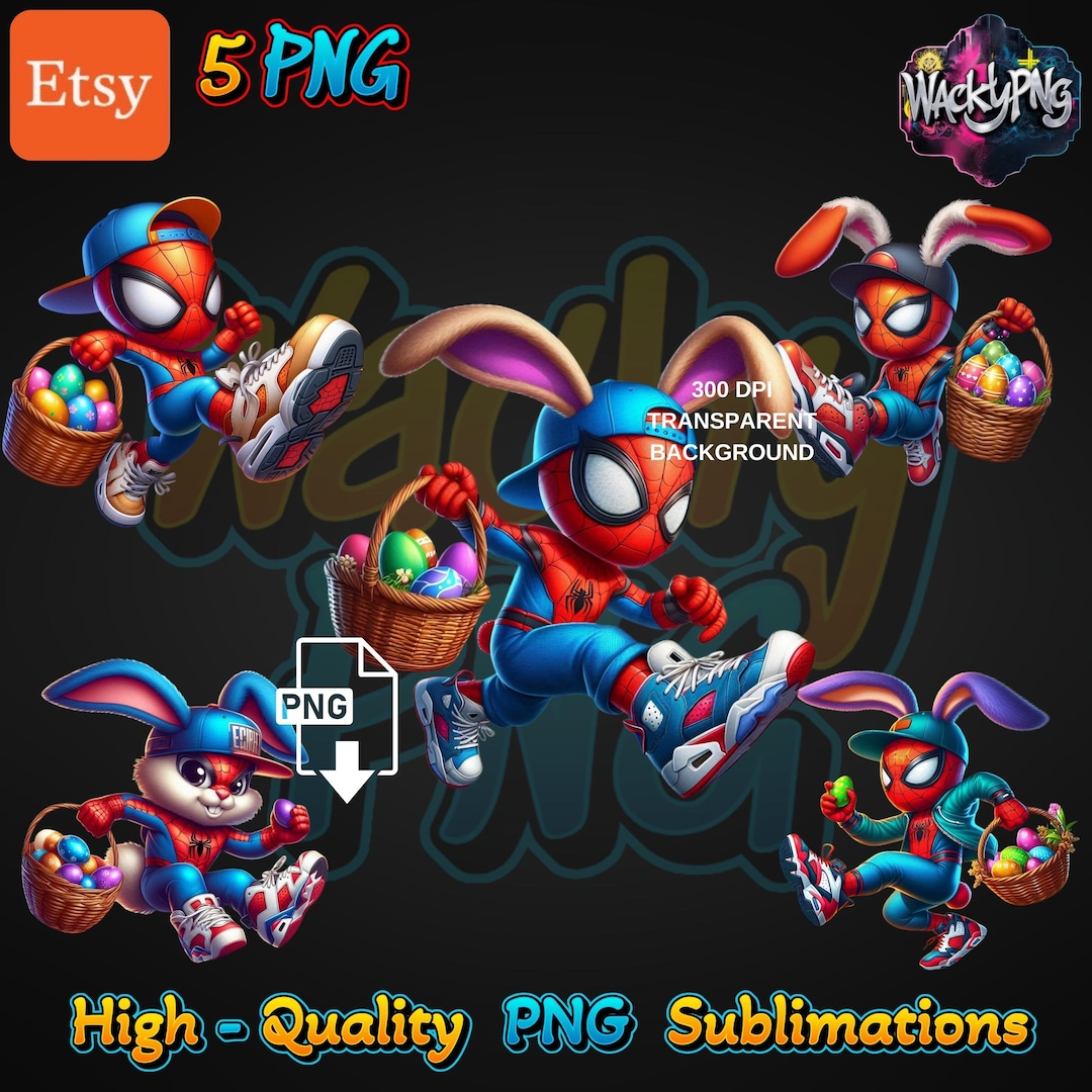 Cute Easter Spidey - Bold Streetwear Aesthetic Digital Designs for ...