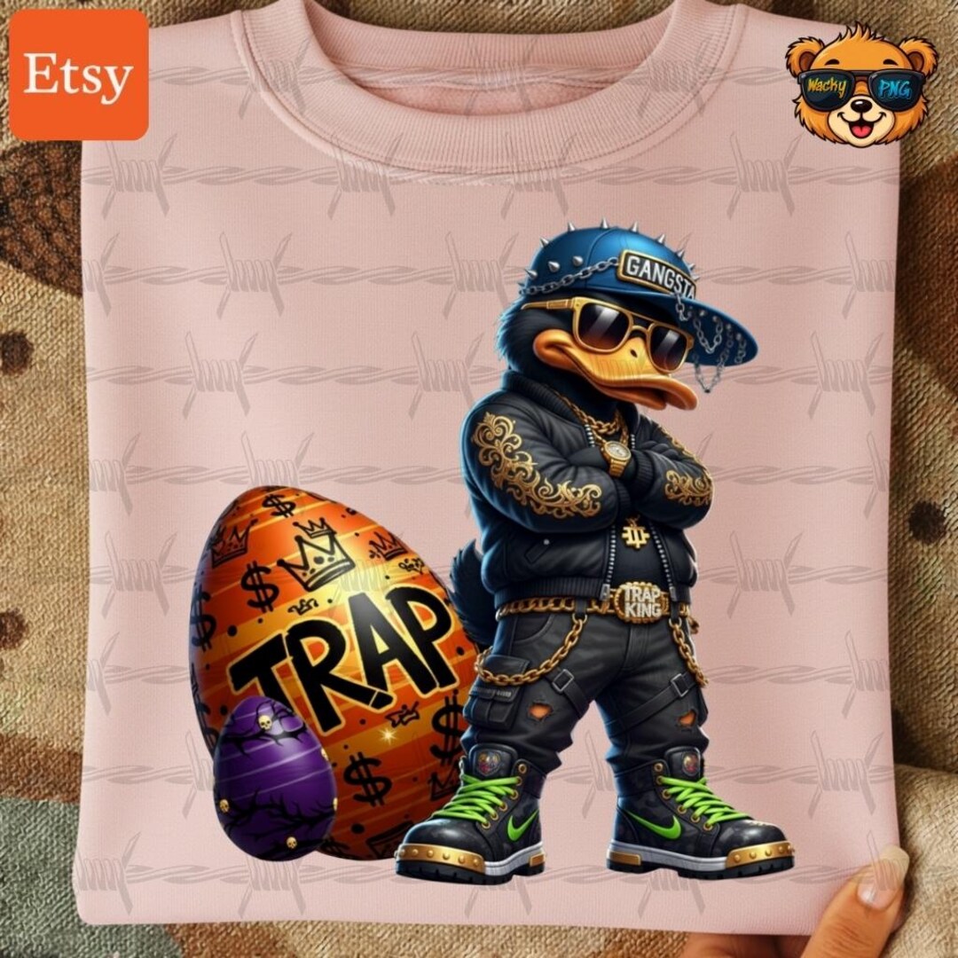Gangsta Duck PNG – Trap King Easter Clipart for T-shirts, Sublimation ...
