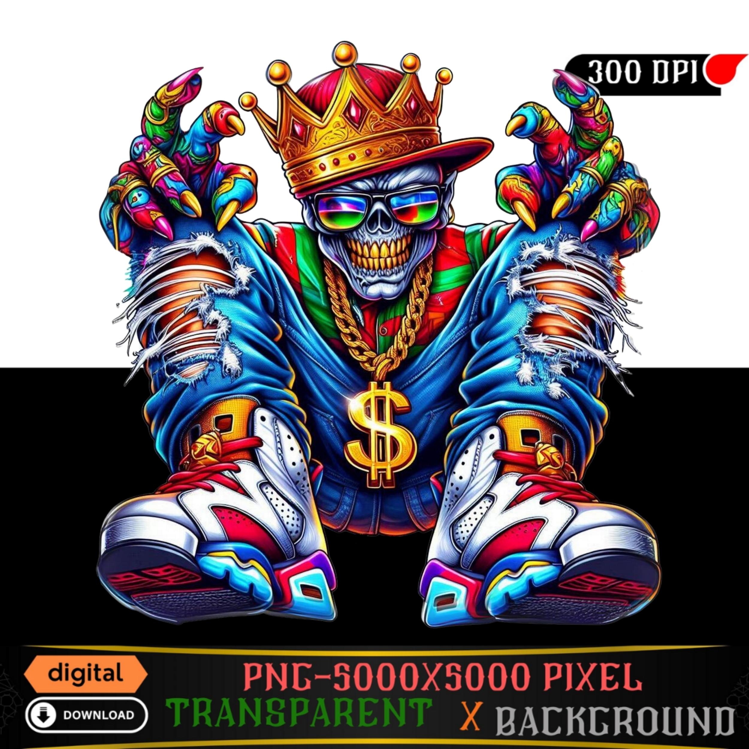 Gangster Skeleton King Traps Urban Trap Designs Wacky Fan Art Instant ...