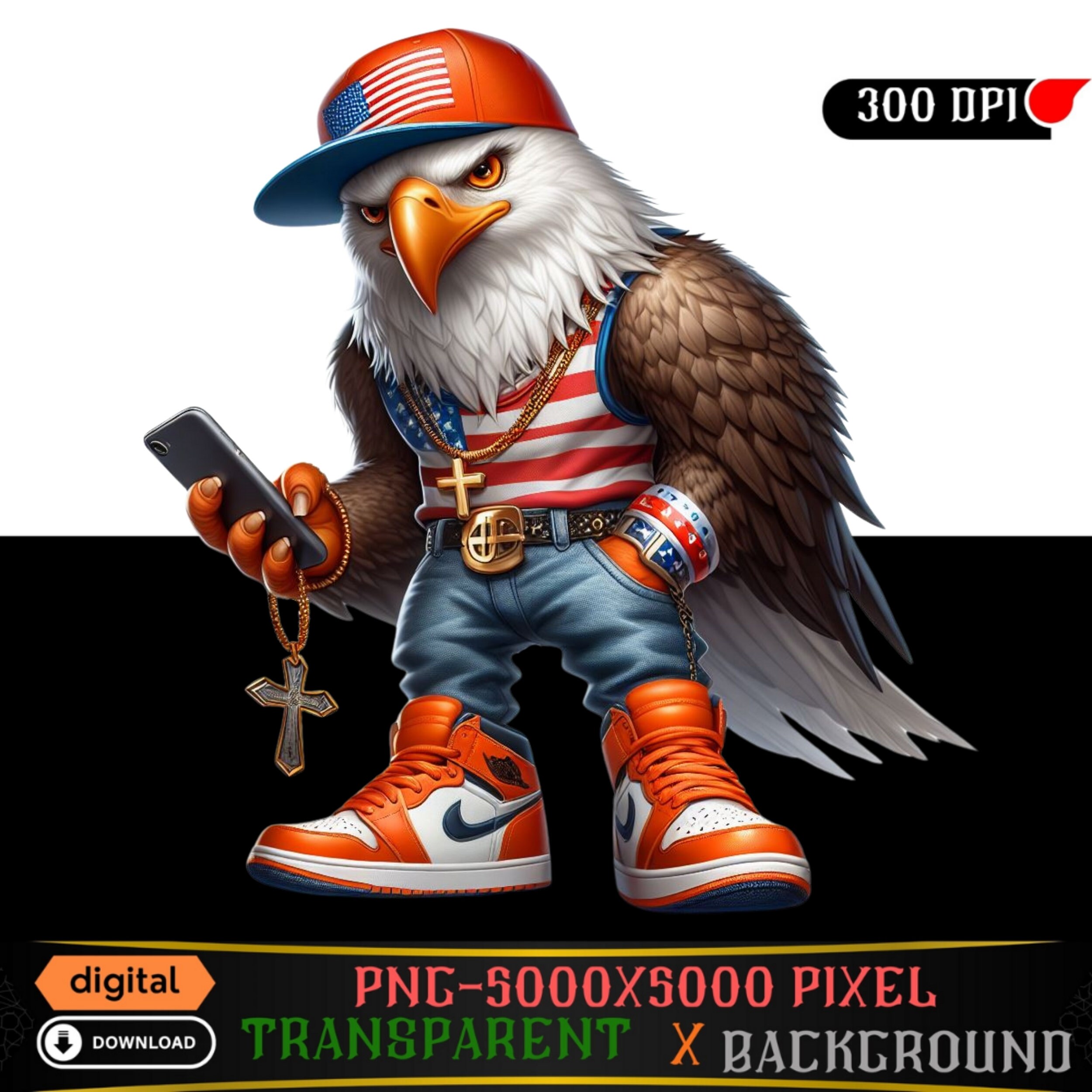 Gangster Bald Eagle Urban Eagle Urban Trap Designs Wacky Fan Art ...