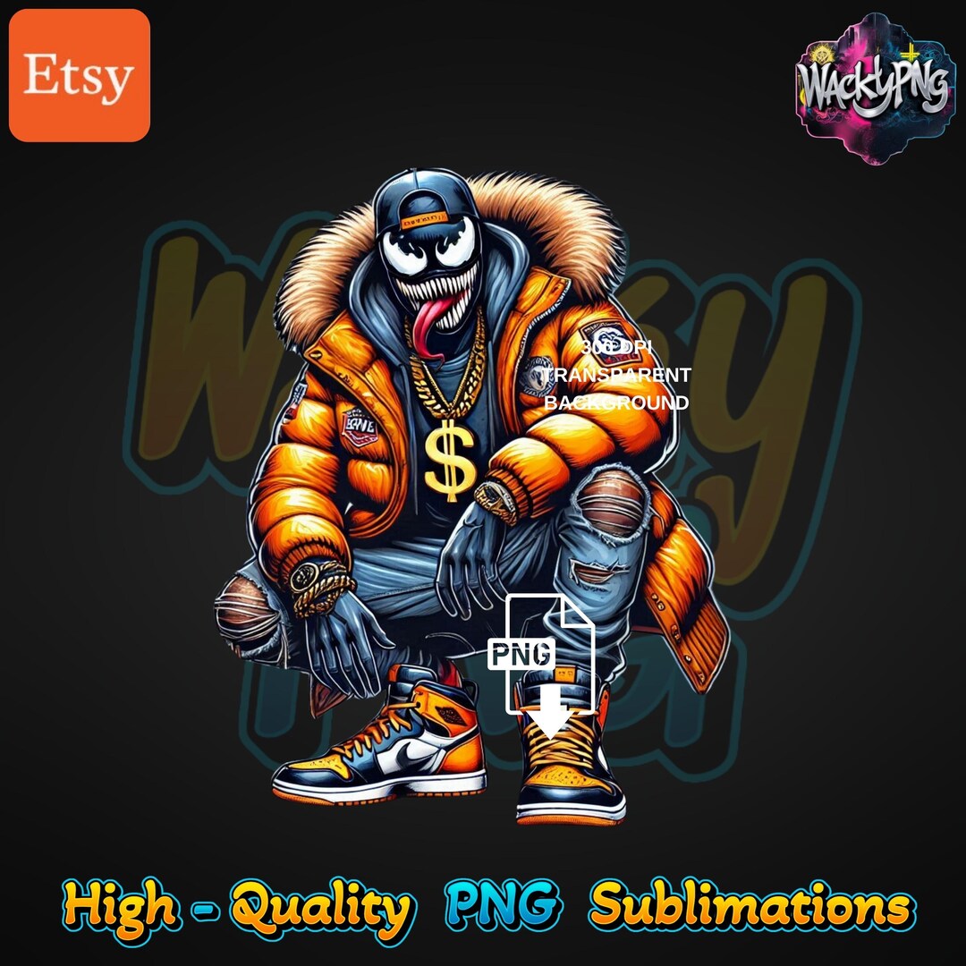 Urban Gangster Venom PNG | Urban Trap Designs | Wacky Fan Art | Instant Digital Download ...