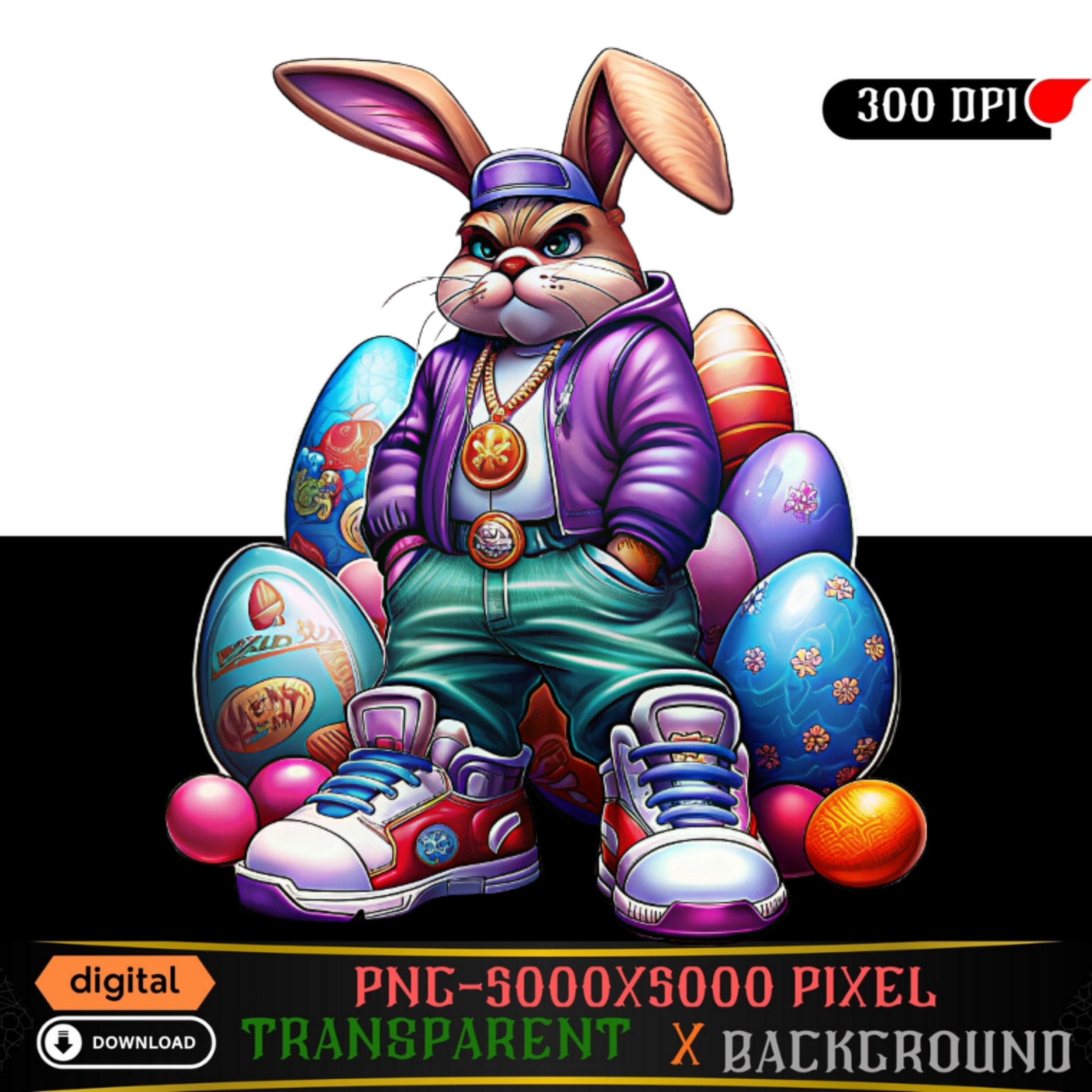 Gangster Easter Bunny Urban Easter Designs Wacky Fan Art Instant ...