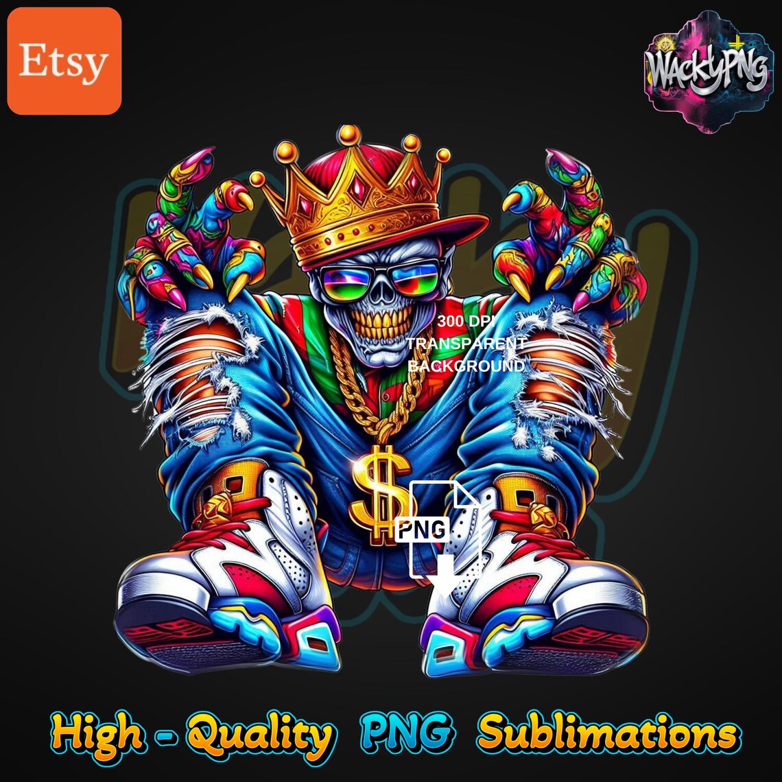 Gangster Skeleton | King Traps - Bold Streetwear Aesthetic Digital ...