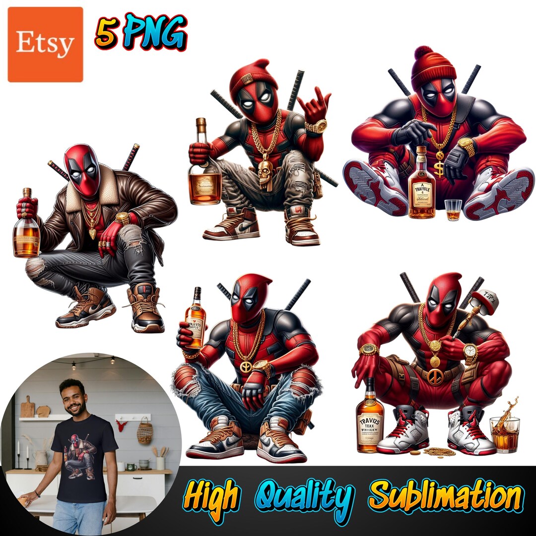 Gangster Deadpool PNG Bundle, Urban Deadpool Clipart, Digital Download ...