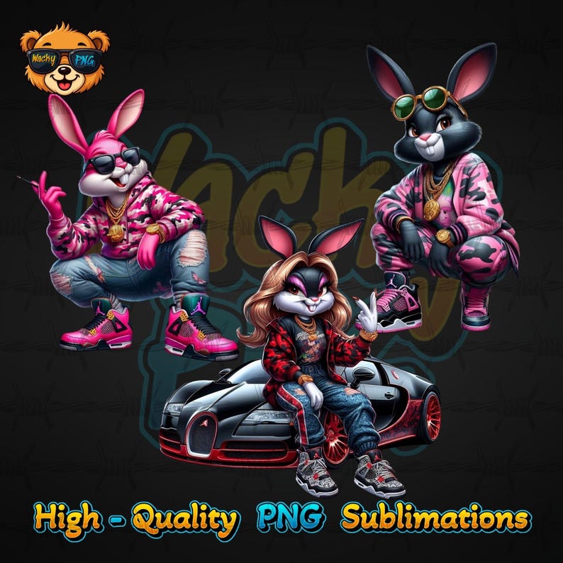 Urban Gangster Bunny Bundle PNG, Urban Traps Designs, Pop Culture ...
