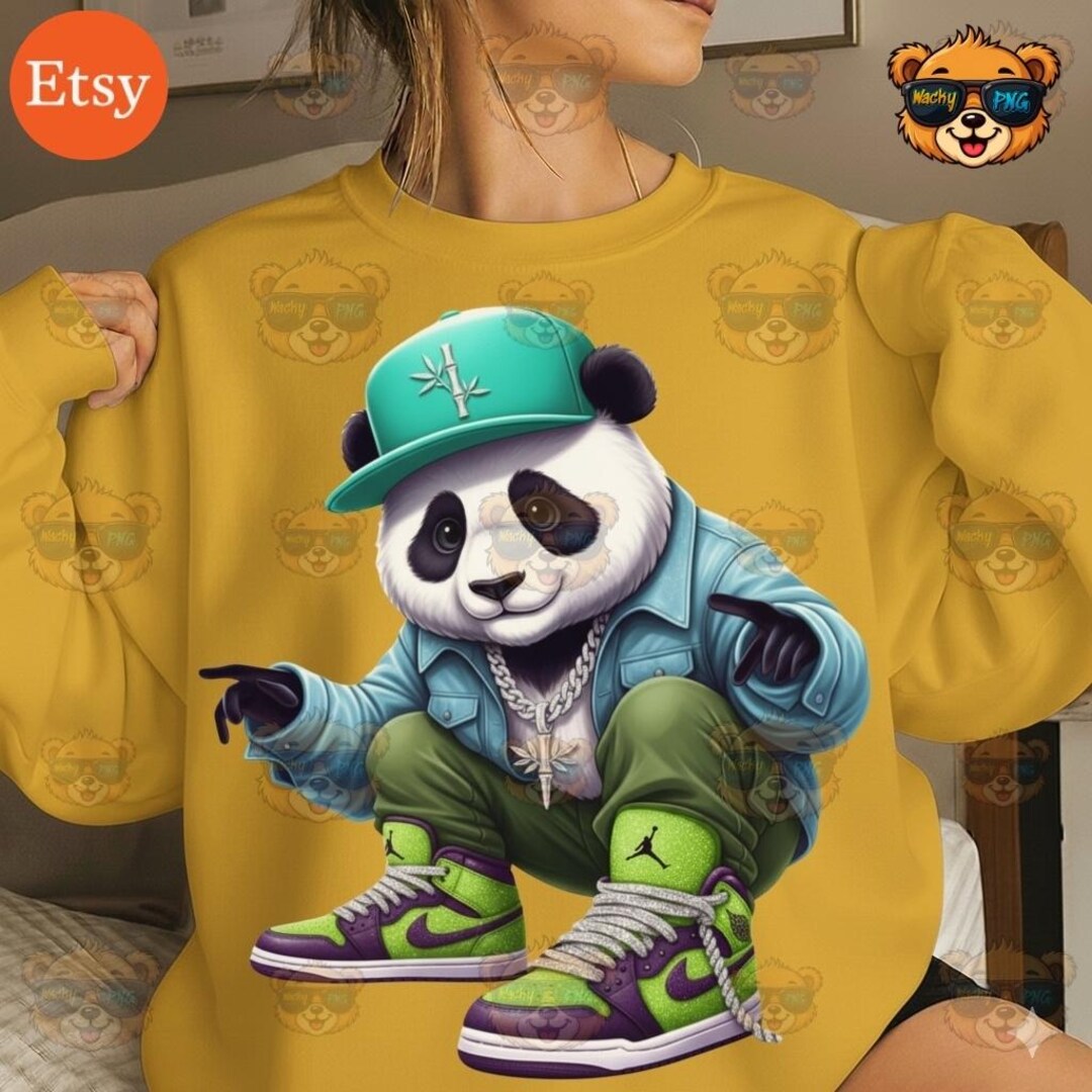 Dope Panda PNG Clipart | Streetwear Animal Mascot Sublimation | Hip Hop ...