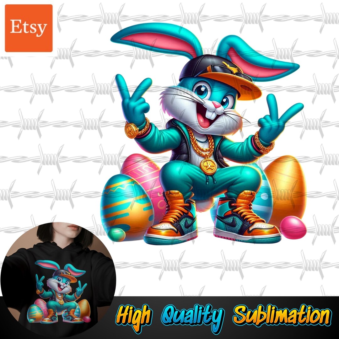 Hiphop Easter Rabbit Urban Easter Bunny Urban Trap Design Wacky Fan Art ...