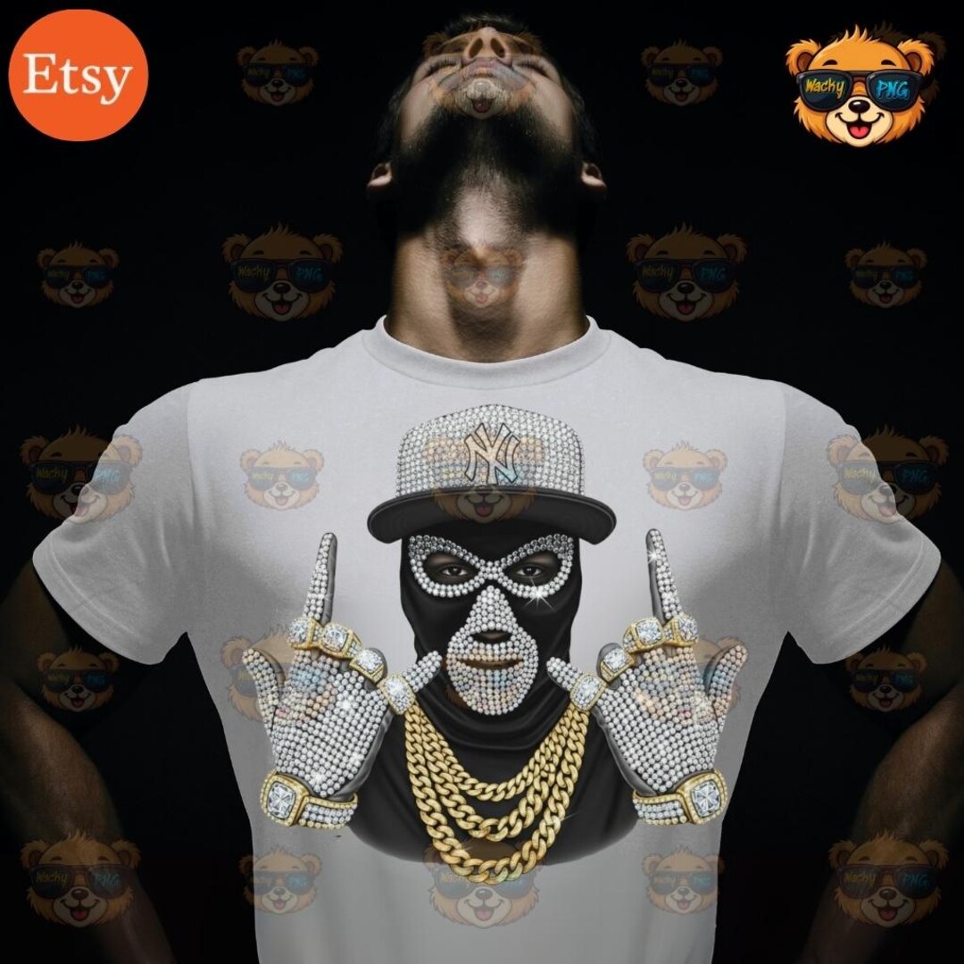 Bling Mask PNG, Chrome Robot Hand Art, Hip Hop Streetwear, Rhinestone ...