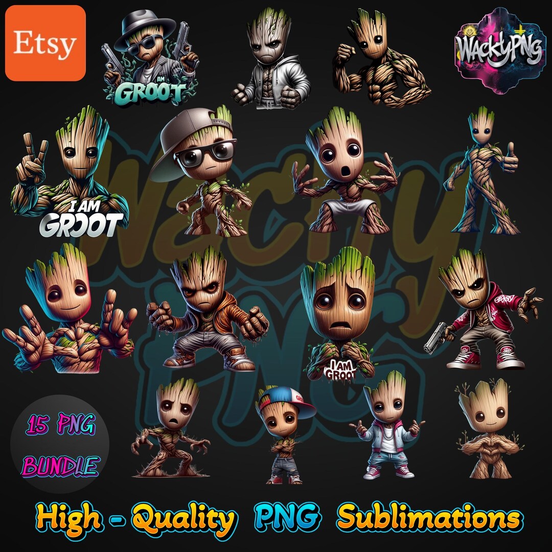 Urban Groot Clipart Bundle | Urban Groot | Urban Trap Designs | Wacky ...