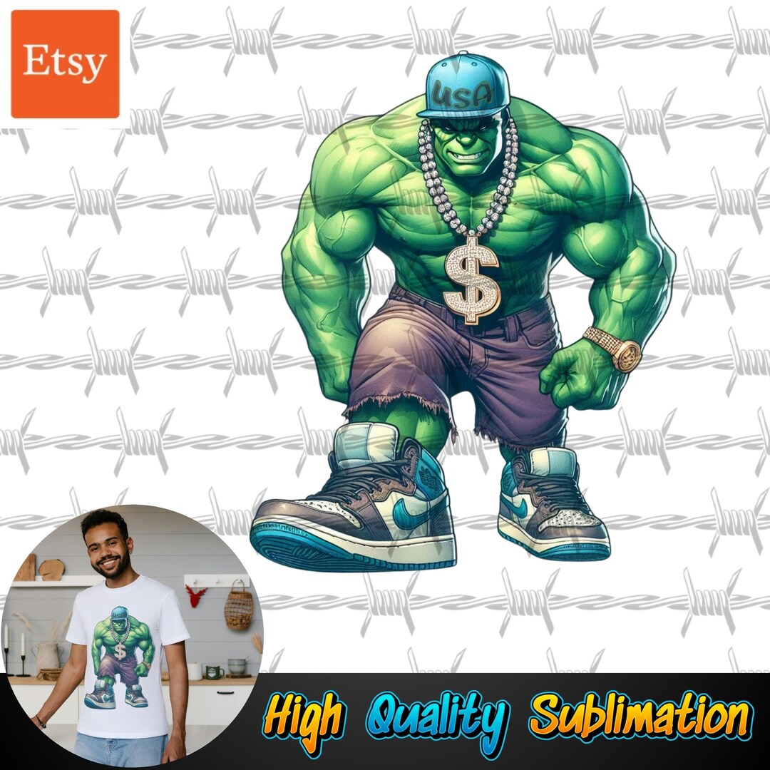 Gangster Hulk Urban Hulk Bold Streetwear Aesthetic Digital Designs for ...