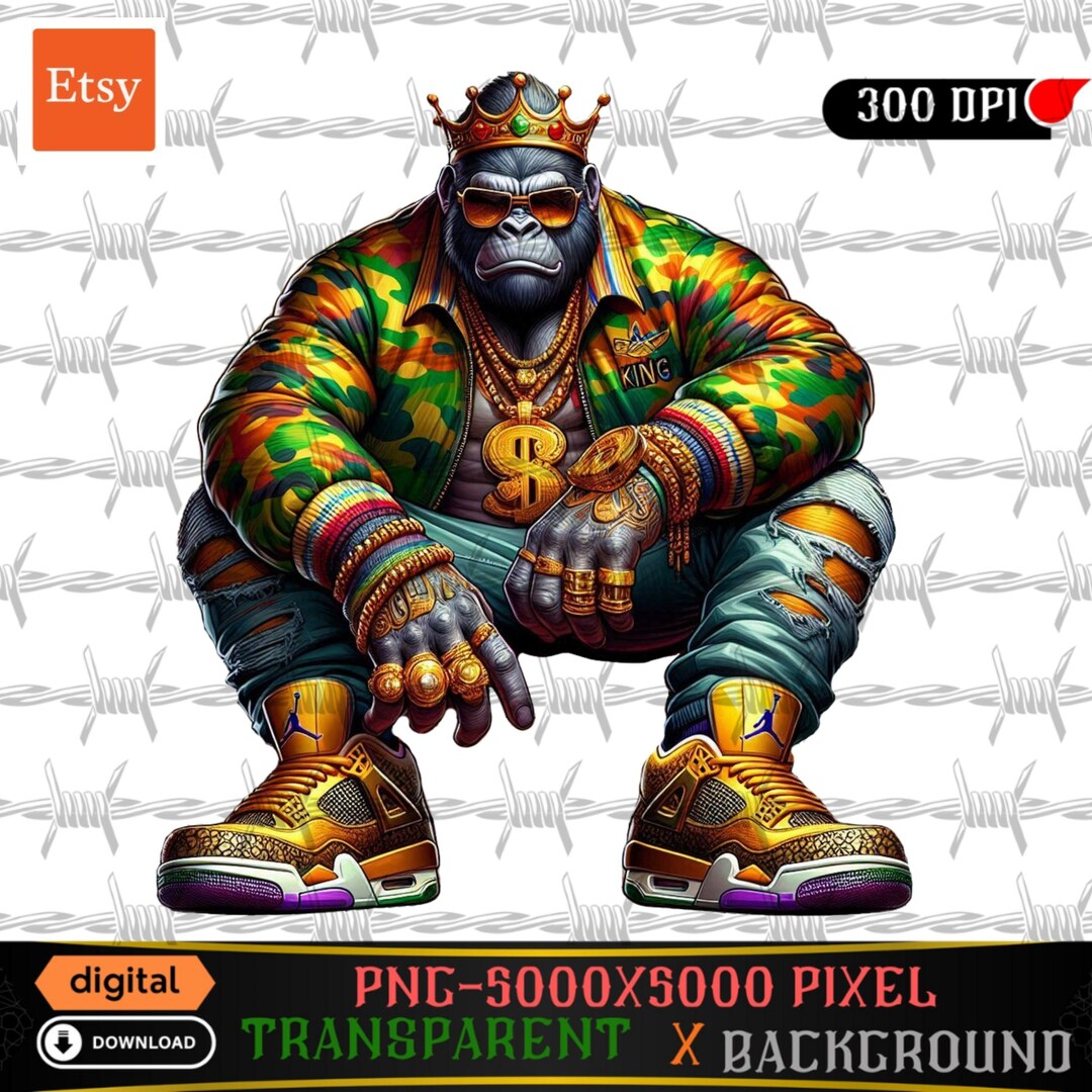 Gangs Gorilla Urban Gorilla Super Hero Gorilla Urban Trap Design Wacky ...