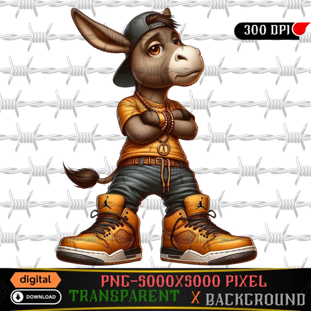 Gangster Donkey Urban Donkey Urban Trap Designs Wacky Fan Art Instant ...