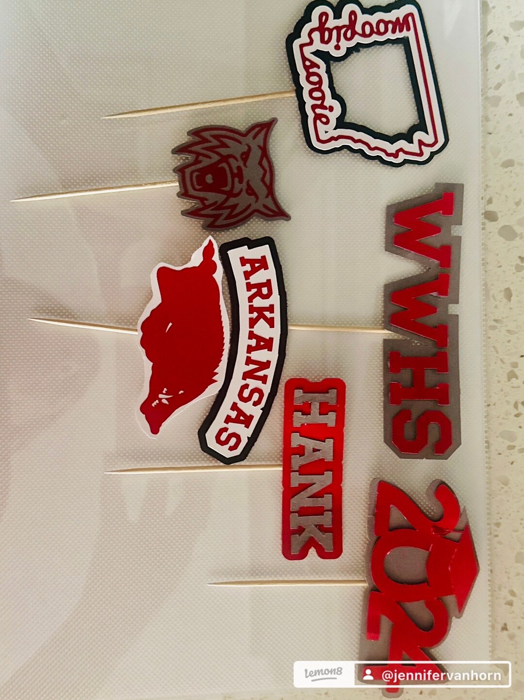 Arkansas Cupcake Toppers, Graduation Toppers, Razorback Party Supplies ...