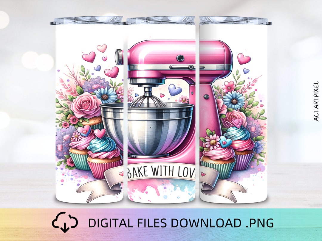 Bake With Love Tumbler Wrap, Sublimation Tumblers, 20 Oz Tumbler ...