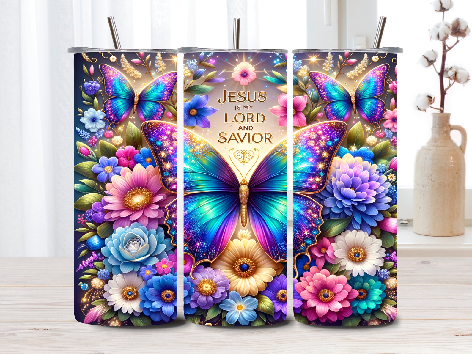 Jesus is My Load and Savior 20oz Skinny Tumbler Wrap, Christian Tumbler ...