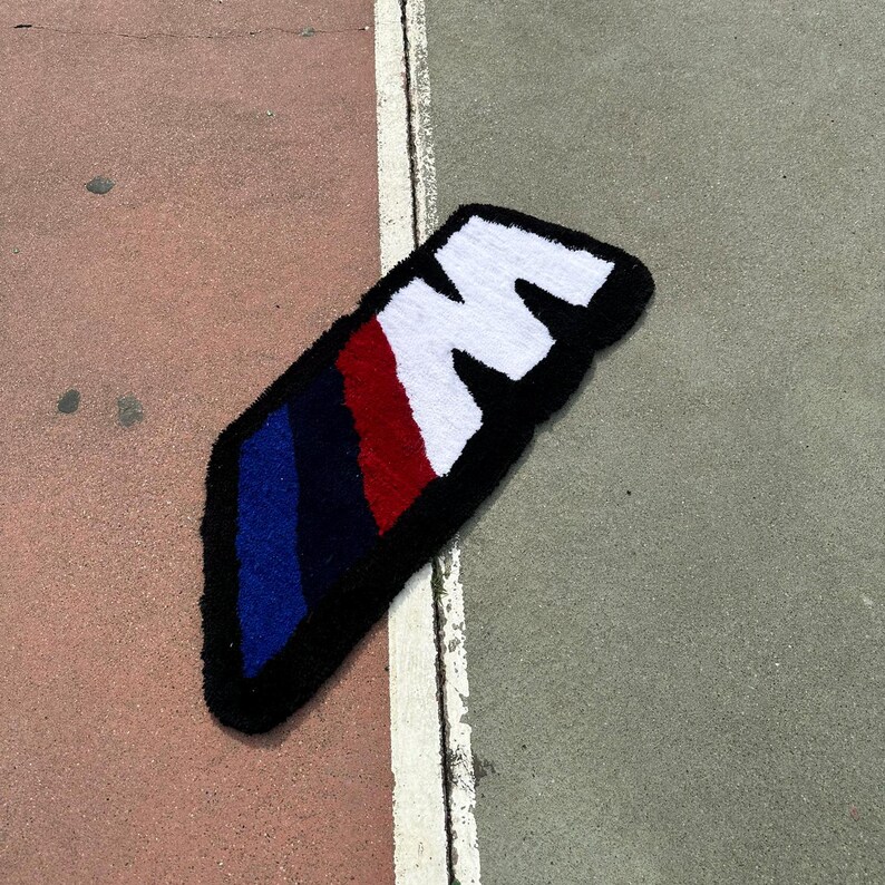 BMW M Sport Logo Tufting Rug Handmade Rug Tufted BMW M Sports Logo Rug ...