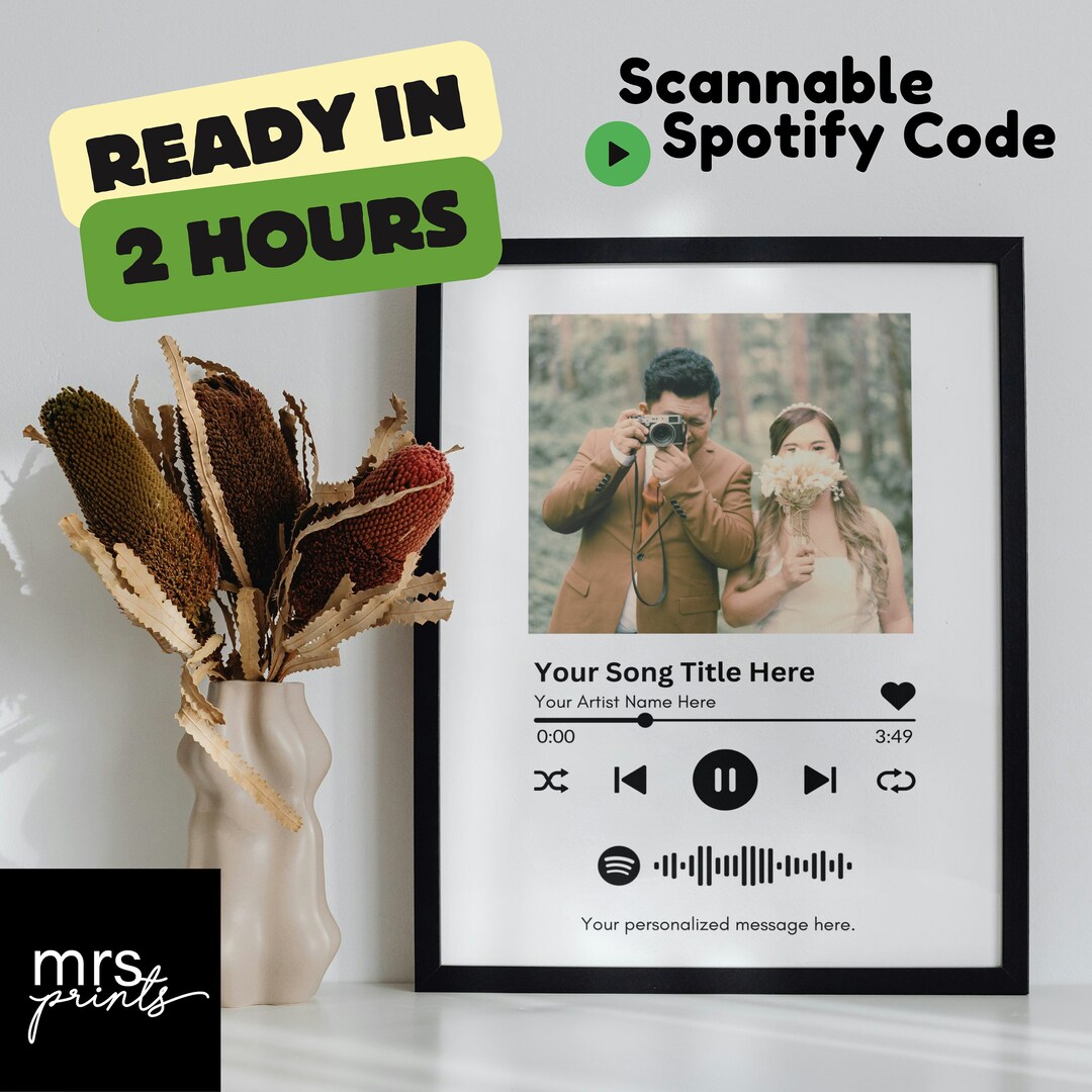 Customized Spotify Plaque Printable Poster, Scannable Spotify Code ...