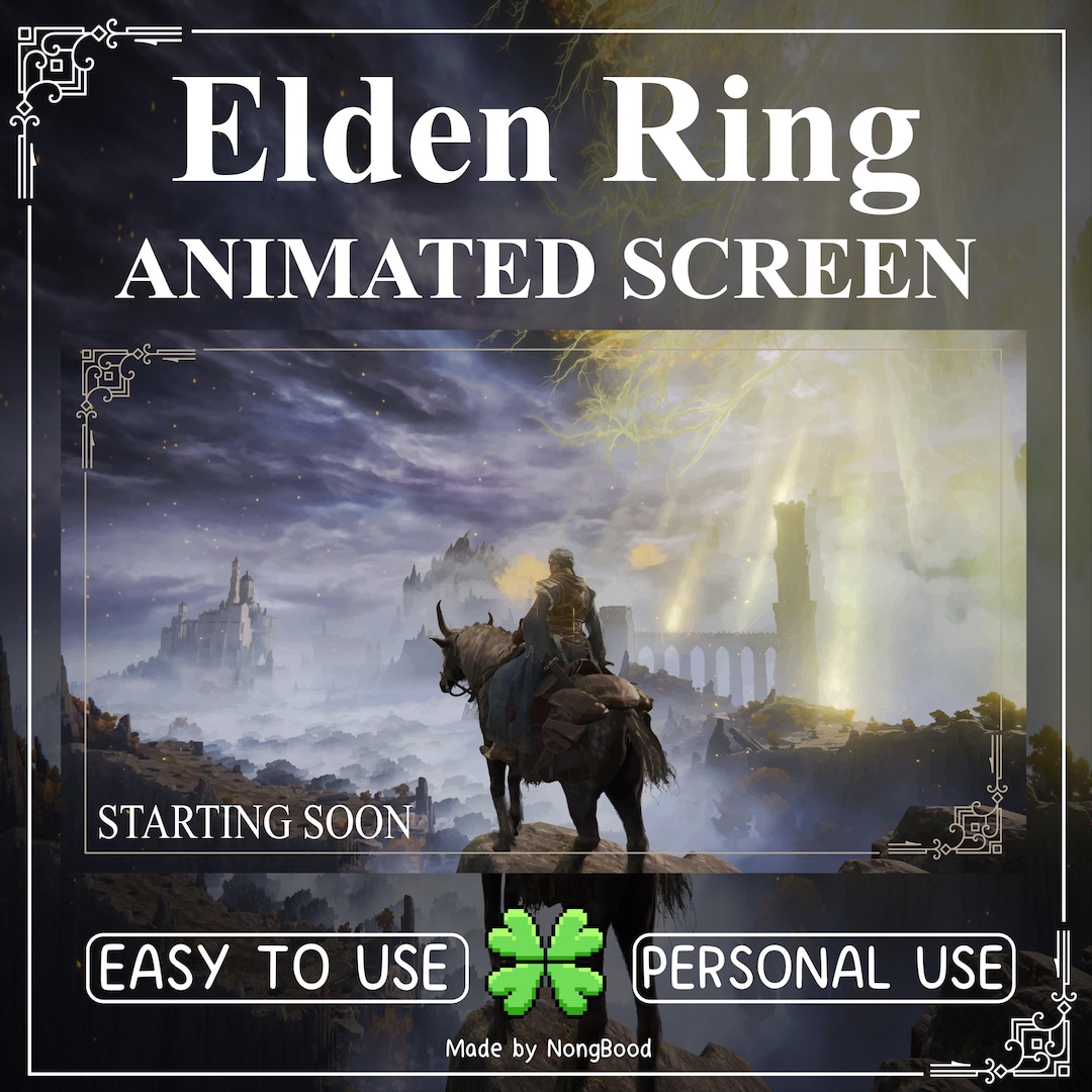 Elden Ring Animated Screen Overlays | Twitch,kick,youtube | Overlay Pack | Scenes | Streaming ...