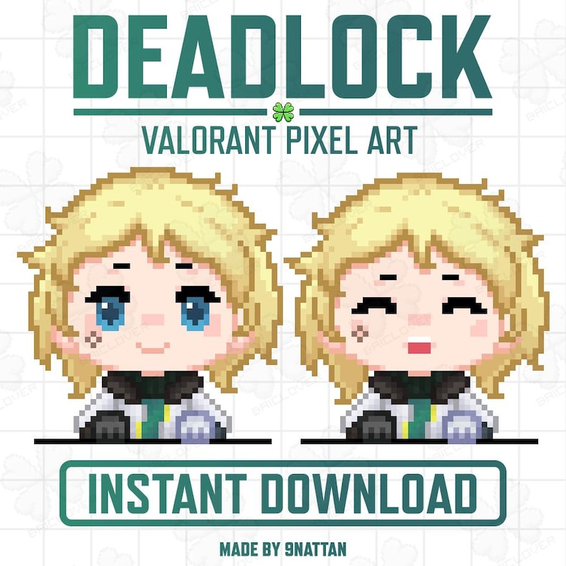 Valorant Agent Deadlock - Pixel Art Chibi | Digital Download Sticker ...