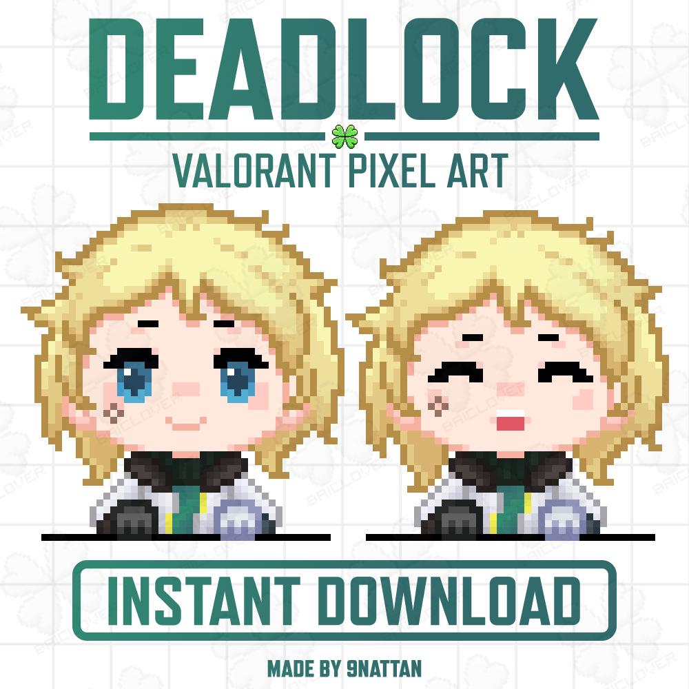 Valorant Agent Deadlock - Pixel Art Chibi | Digital Download Sticker ...
