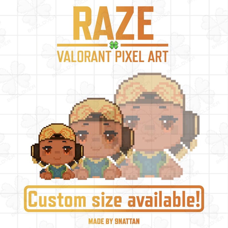 Valorant Raze Pixel Art Chibi PNGTUBER - Gamer Gift (digital Download ...