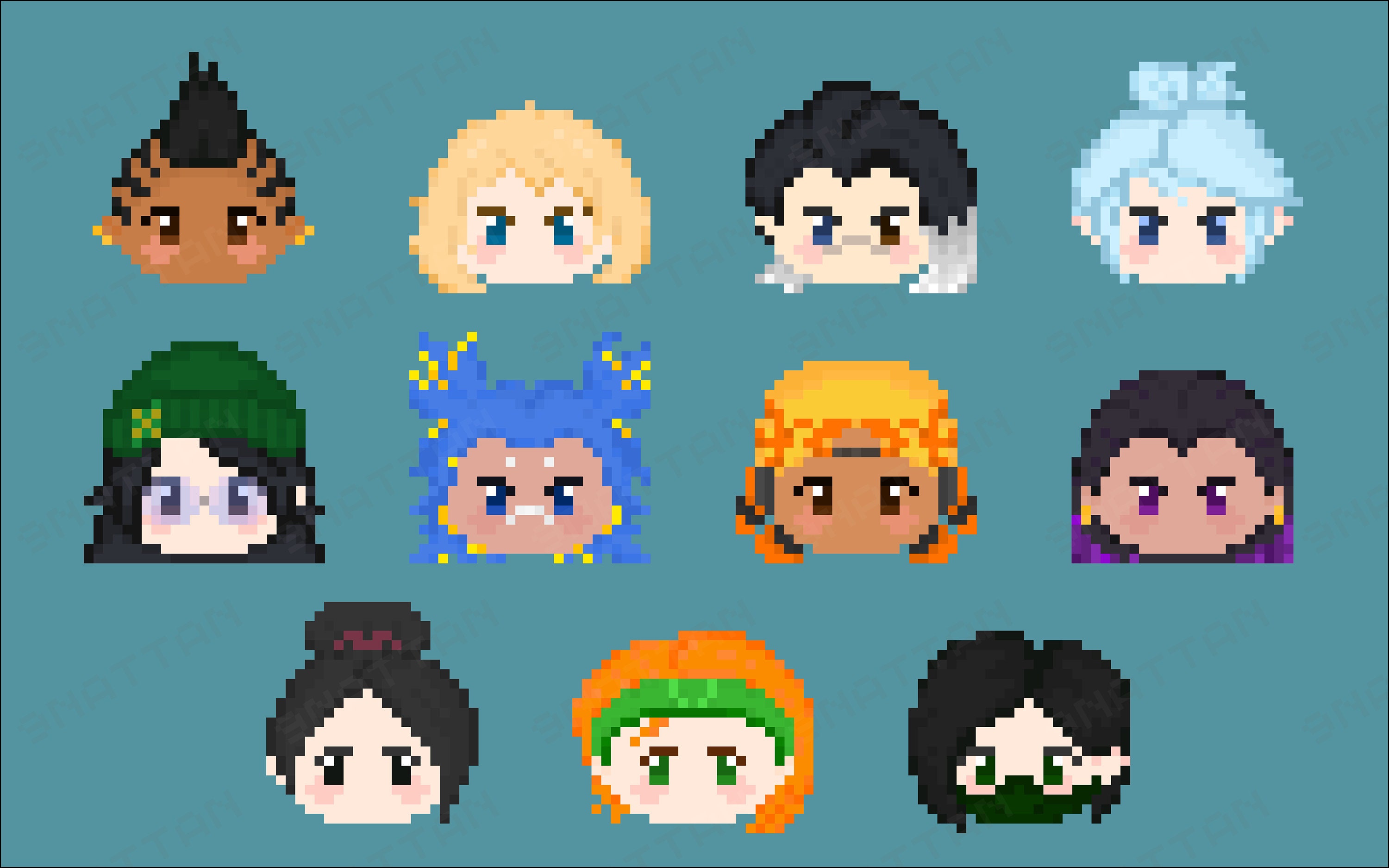 Valorant Female Character Badges for Twitch | Pixel Art, Charactor Head ...