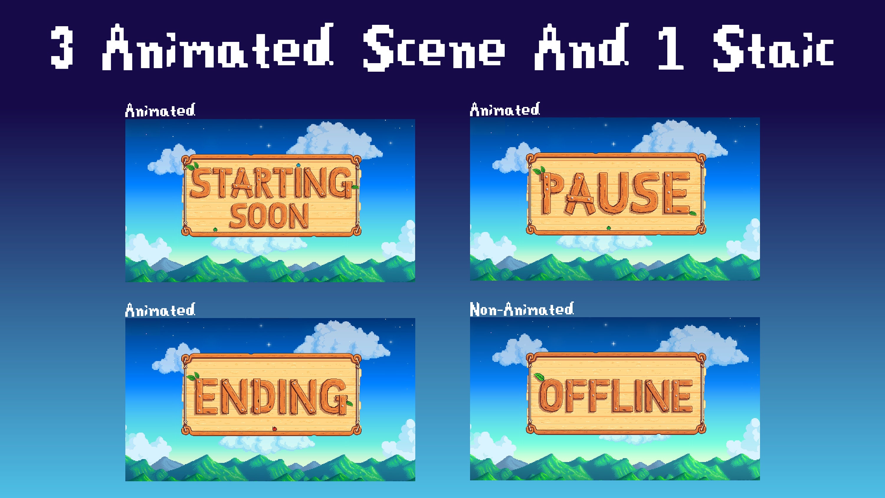 Animated Stardew Valley Stream Overlay Package: Pixel Art - Etsy