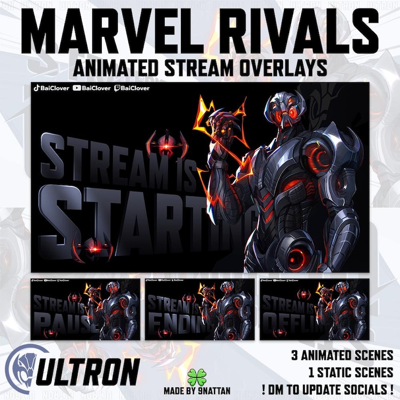 Ultron Marvel Rivals Animated Stream Overlays - Etsy