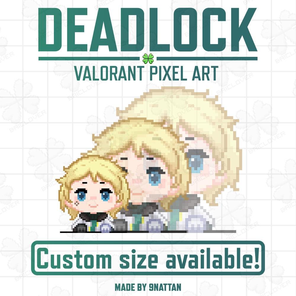 Valorant Agent Deadlock - Pixel Art Chibi | Digital Download Sticker ...